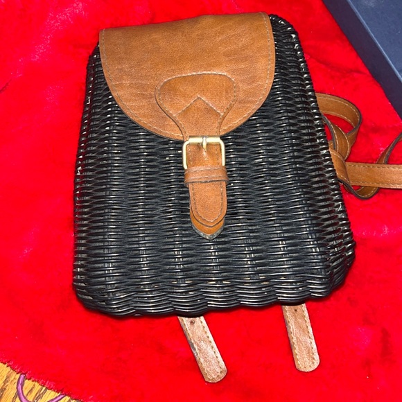 American Vintage | Bags | Vintage Leather Basket Backpack | Poshmark
